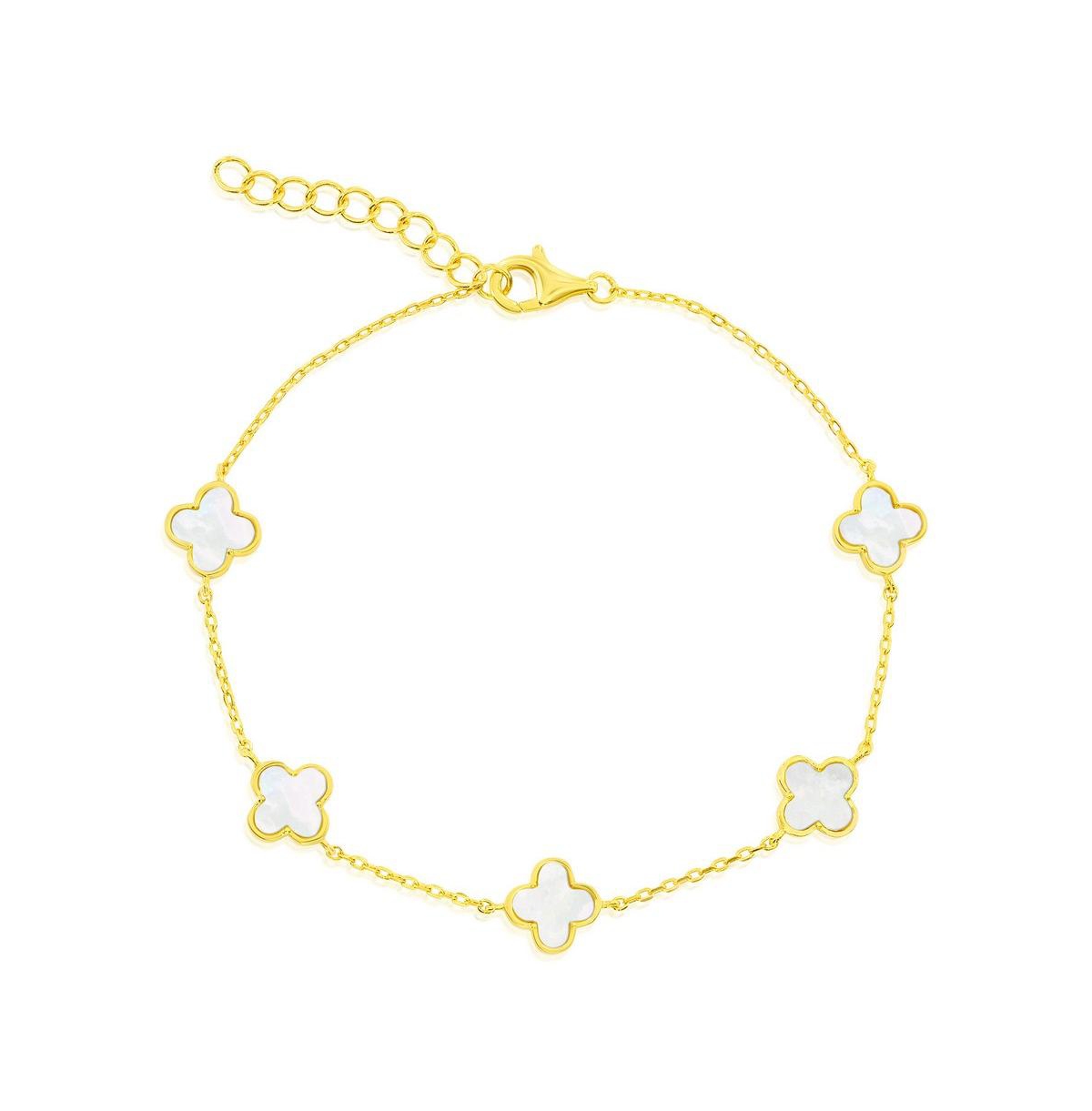 Click here for Simona Sterling Silver  Mother of Pearl Clover Ank... prices