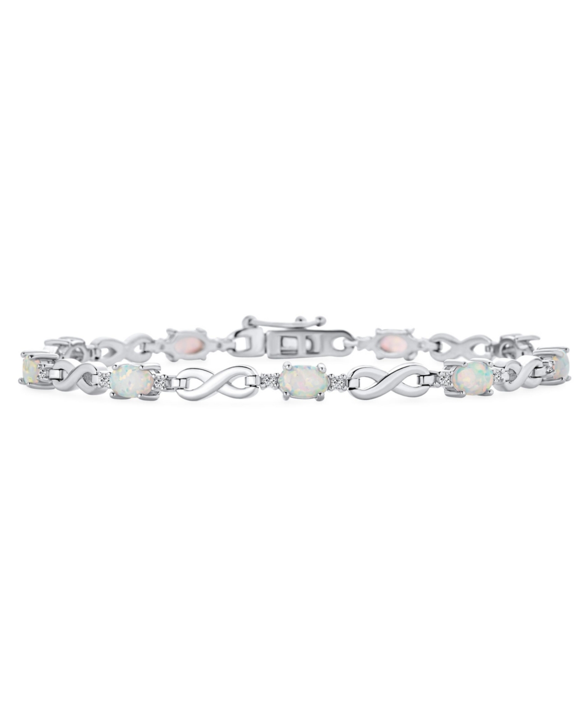 Click here for Bling Jewelry White Created Opal & Cz Forever Infi... prices