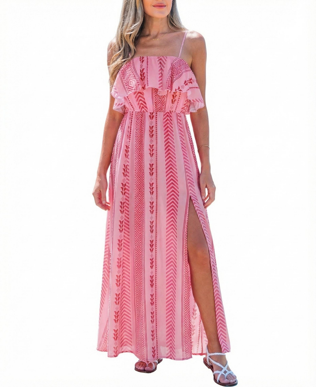 Click here for Cupshe Womens Sunset Fantasy Geo Maxi Beach Dress... prices