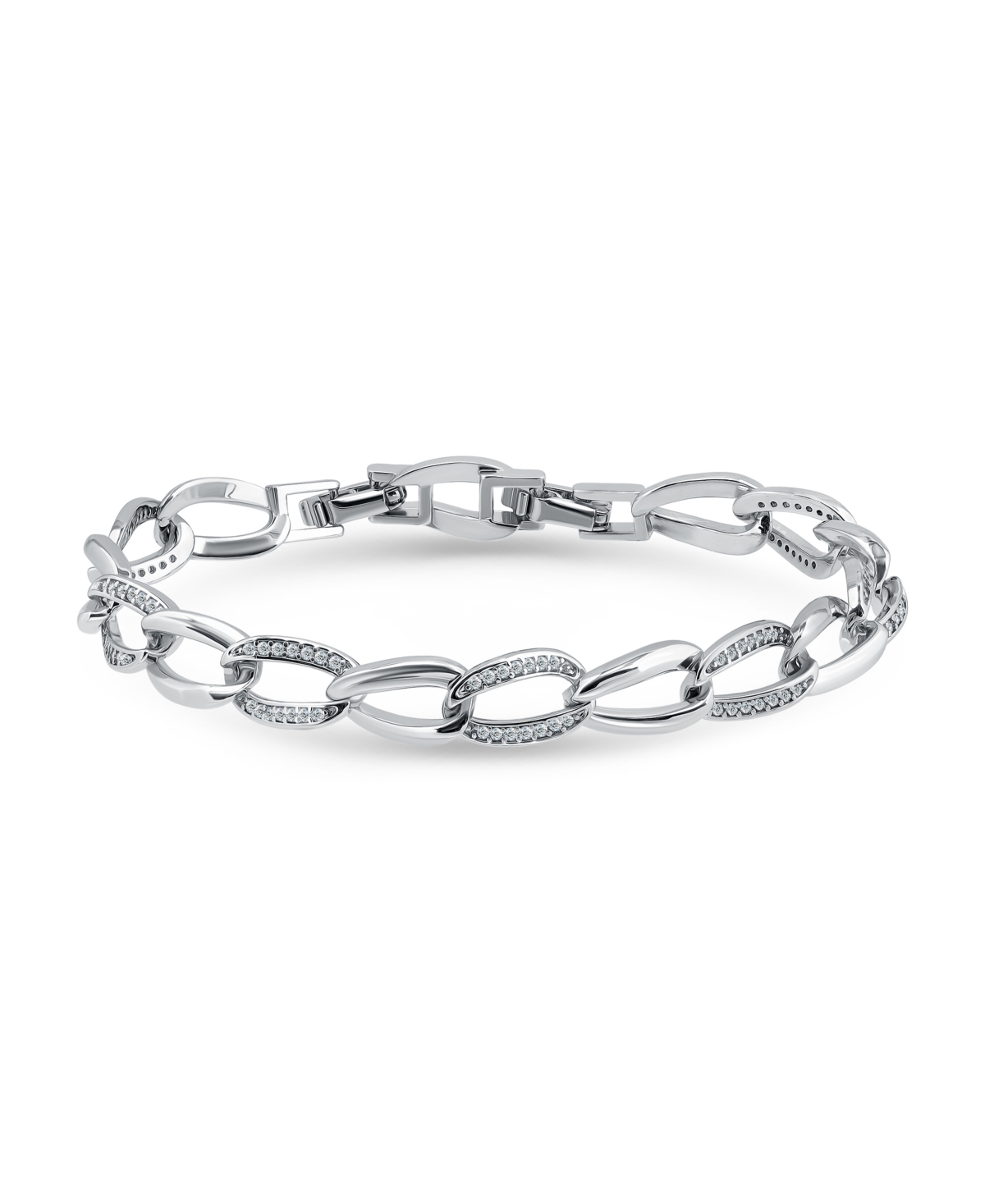 Click here for Macys 3/8 ct. t.w Cubic Zirconia Pave Open Link Br... prices