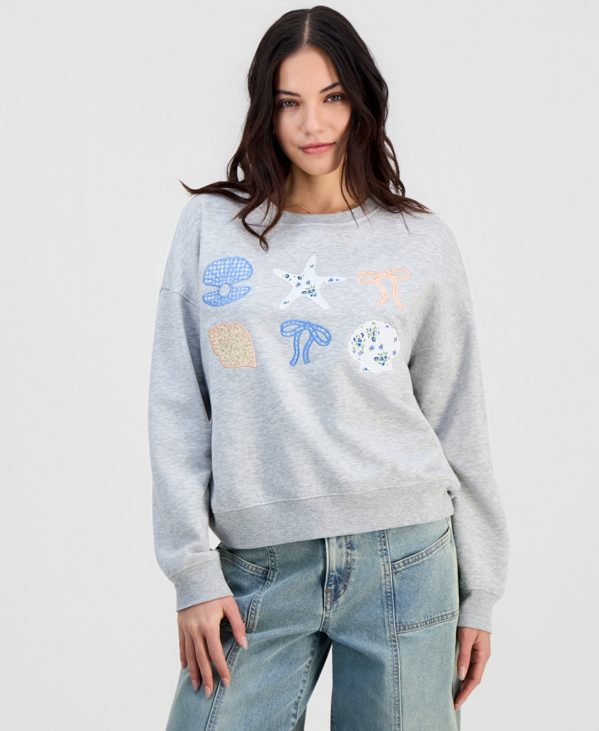 Click here for Self Esteem Juniors Patchwork Graphic Sweatshirt -... prices