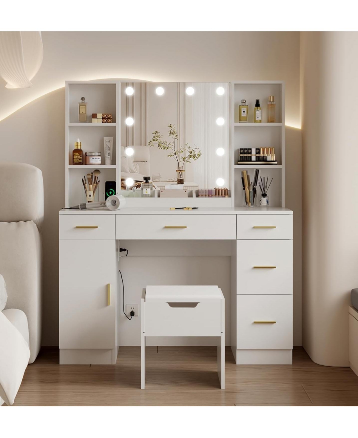 Click here for Gaomon Makeup Vanity Desk 10 Led Lights - 3 Lighti... prices