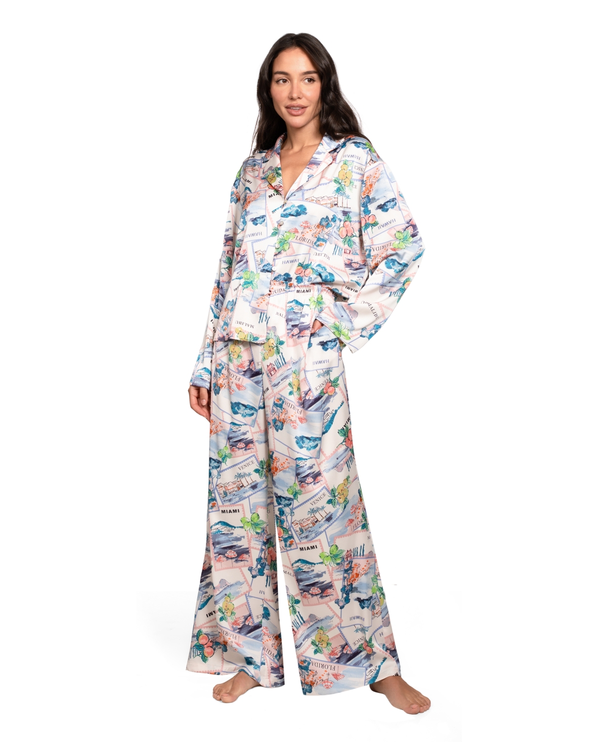 Click here for Midnight Bakery Womens Button-Down Top & Pants  2-... prices