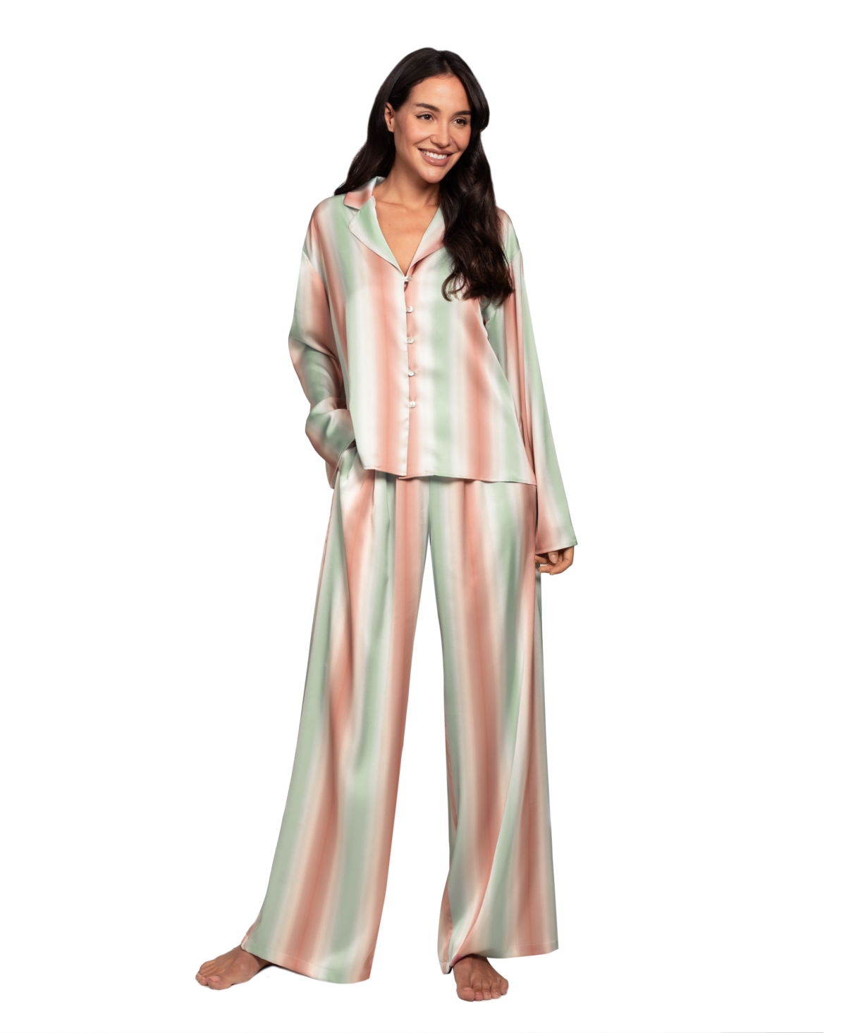 Click here for Midnight Bakery Womens Collared Sleep Top & Pants... prices