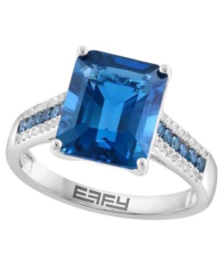 EFFY Collection London Blue Topaz (4-1/3 ct. t.w.) & Diamond (1/4 ct. t ...