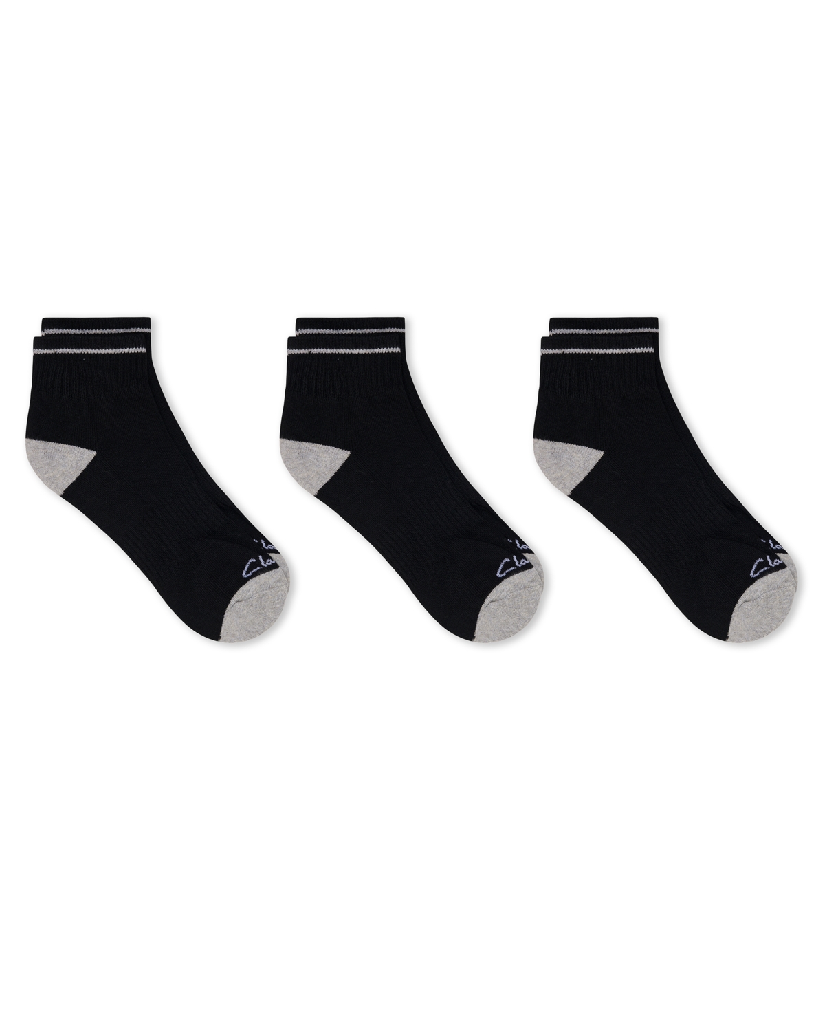 Click here for Clarks Mens Cushion Anklet Socks  3-Pack - Black prices