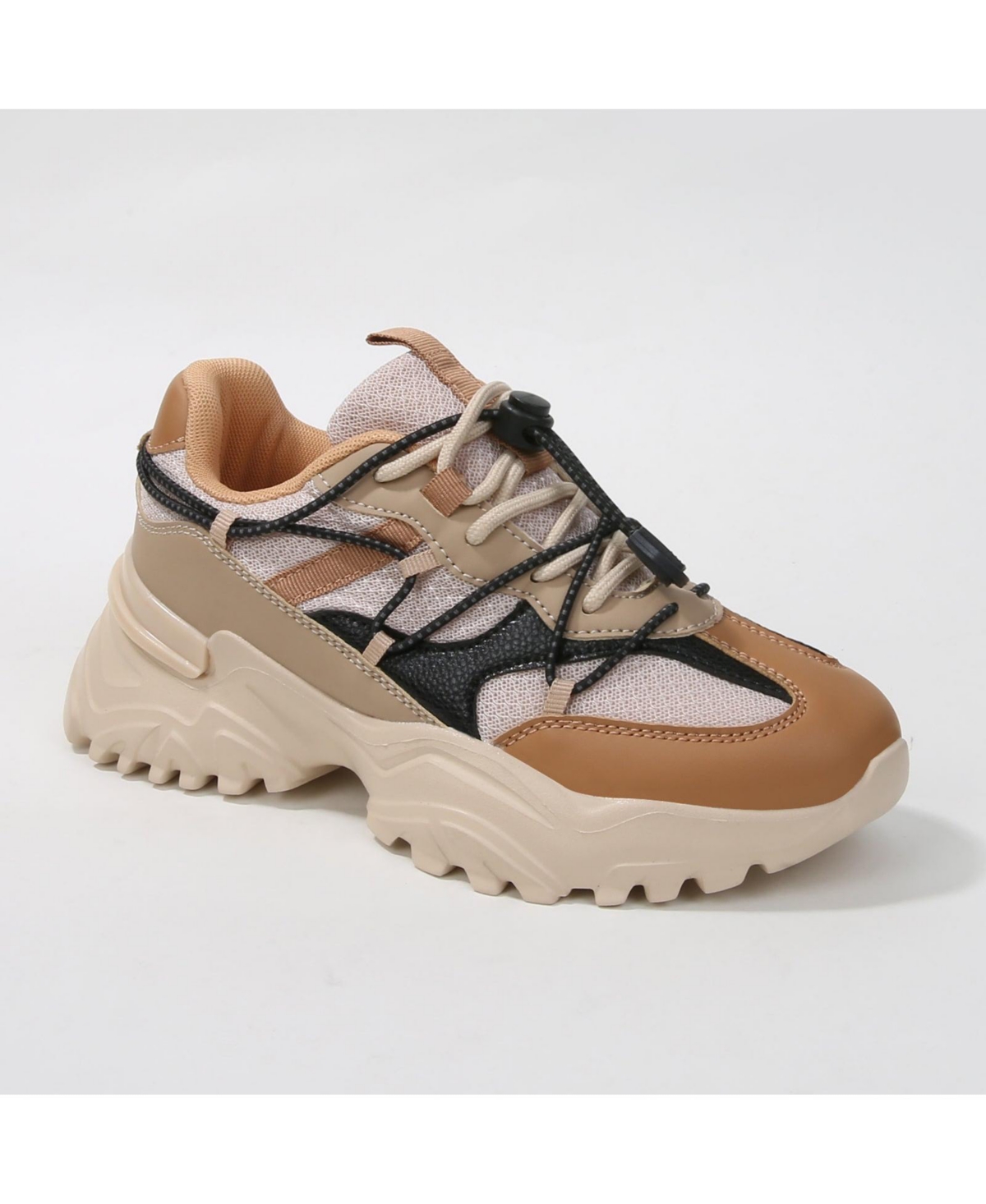 Click here for Berness Branch Mixed Material Lace-Up Sneakers - B... prices