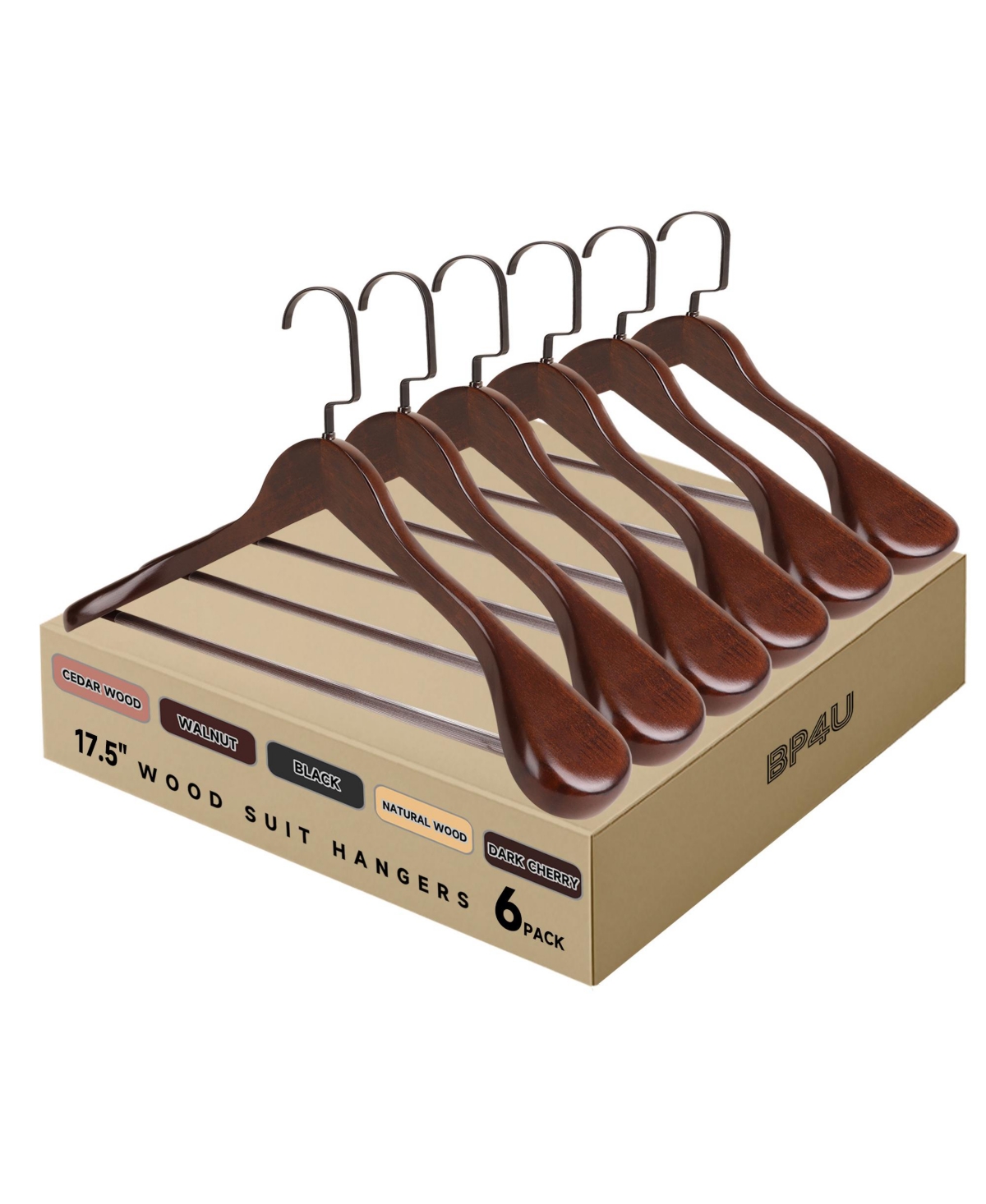 Click here for BP4U Wooden Suit Hangers with Pants Bar for Mens C... prices