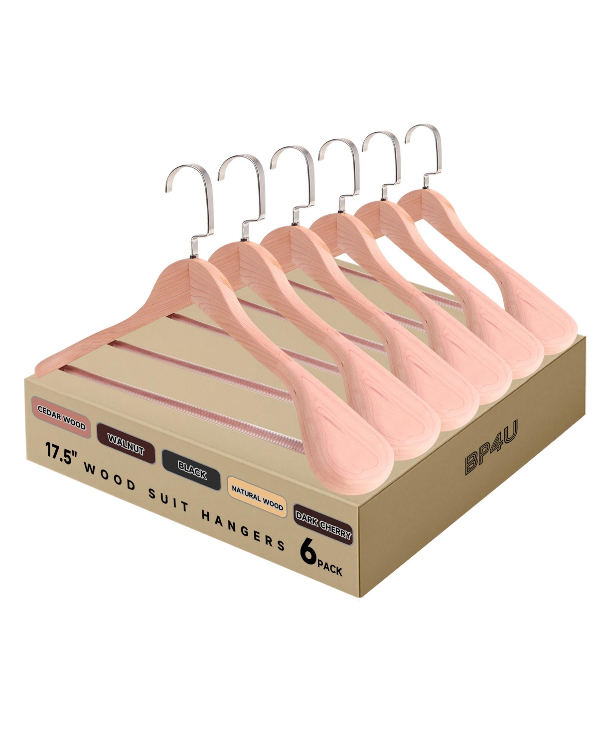 Click here for BP4U Wooden Suit Hangers with Pants Bar for Mens C... prices