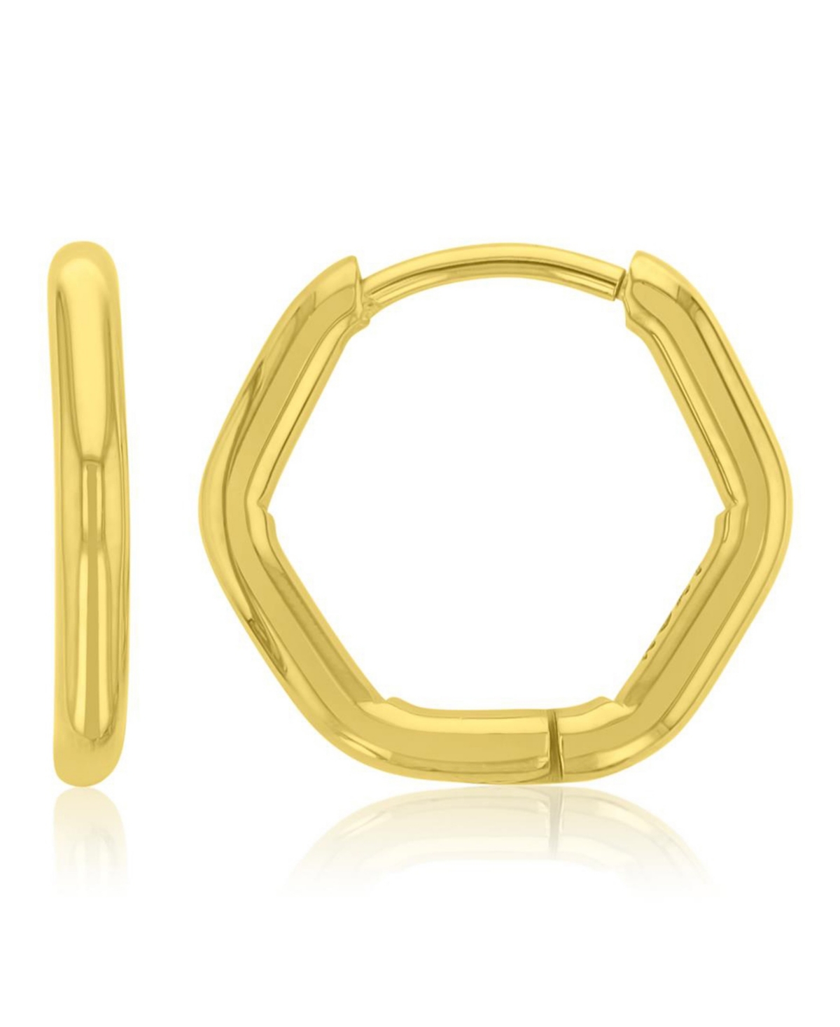 Click here for Roxy Waterproof Yellow 14mm Tube Octagon Huggie Ea... prices