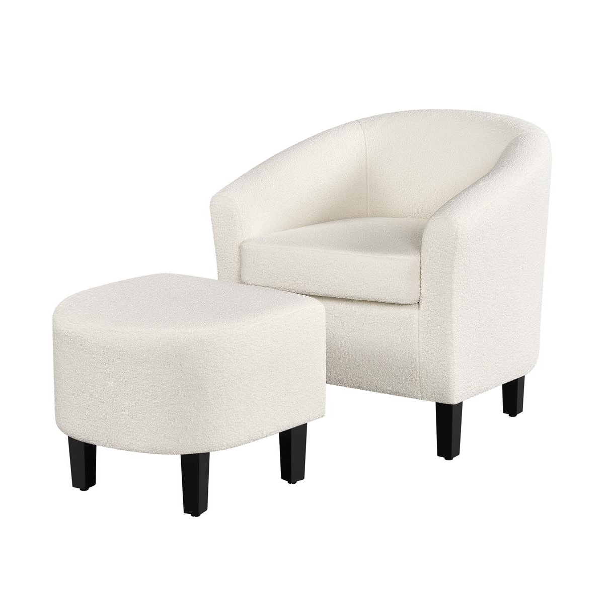 Click here for Yaheetech Contemporary Boucle Club Chair and Ottom... prices
