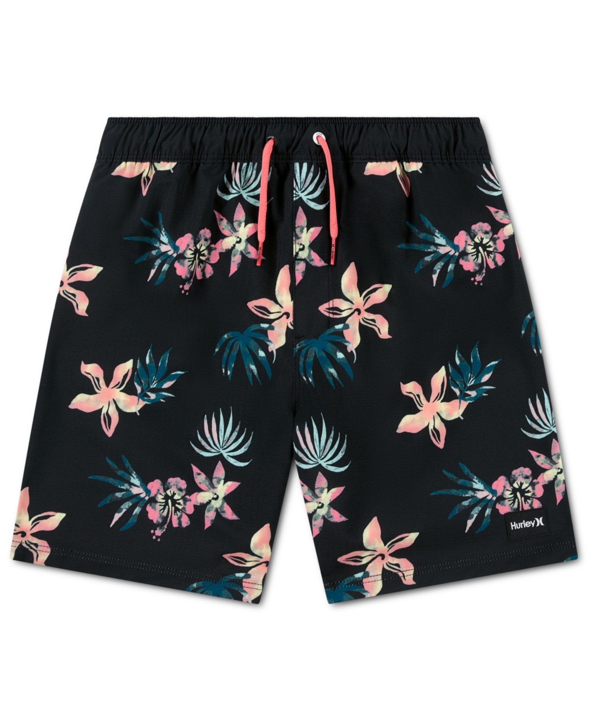 Click here for Hurley Boys 8-18 Floral Pull-On Swim Trunks - Blac... prices