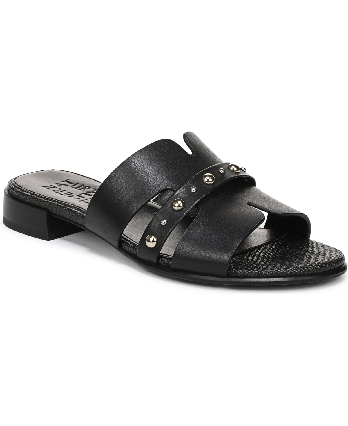 Click here for Naturalizer Womens Niche Slide Sandals - Black Lea... prices