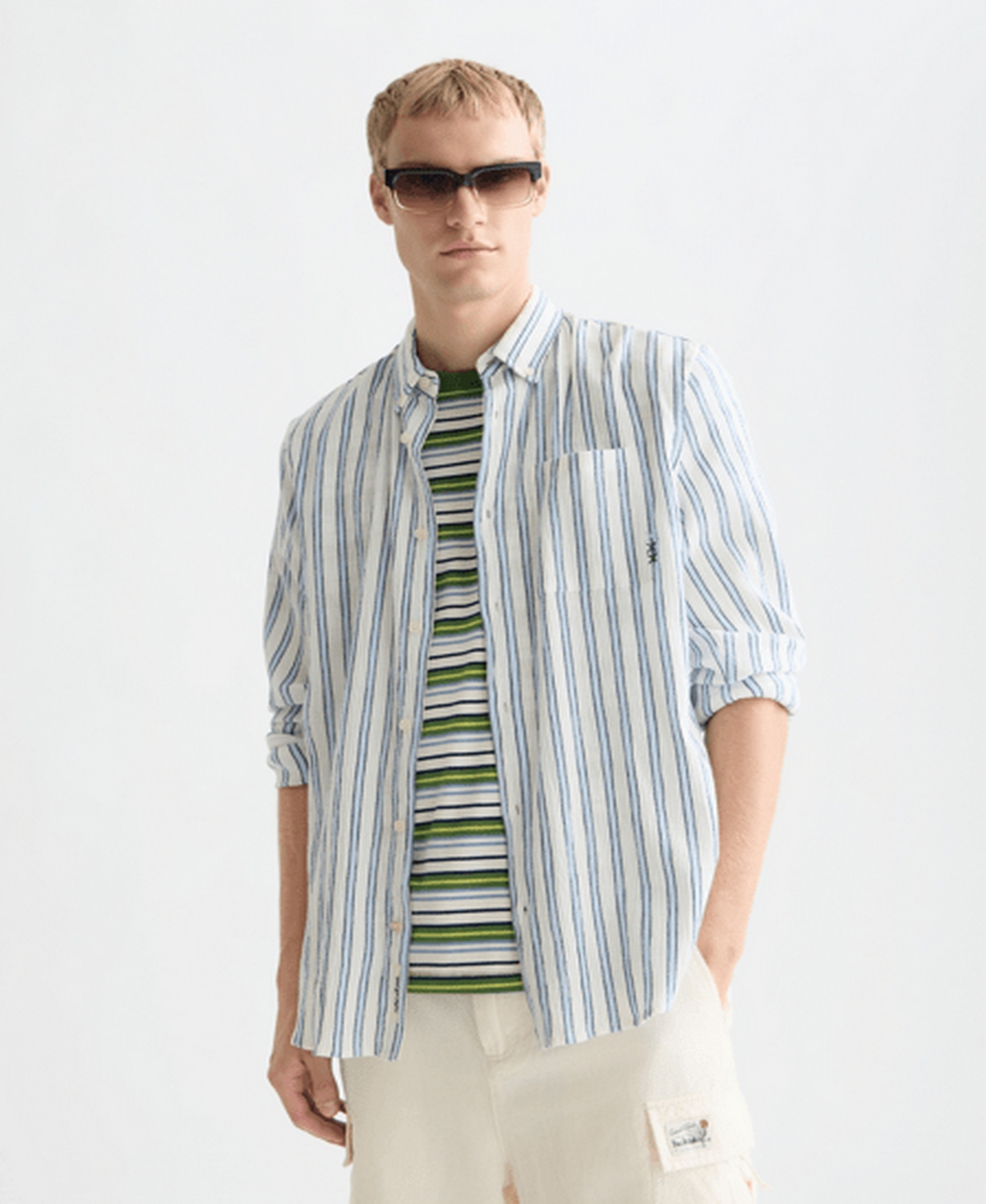 Click here for Scotch & Soda Mens Striped Regular-Fit Shirt - Win... prices