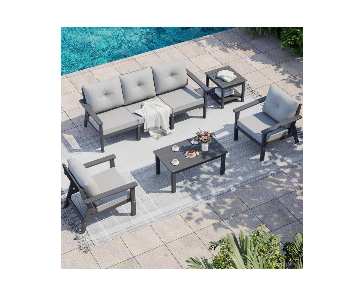 Click here for Pamapic 7-Piece Hdpe Patio Conversation Seating Se... prices