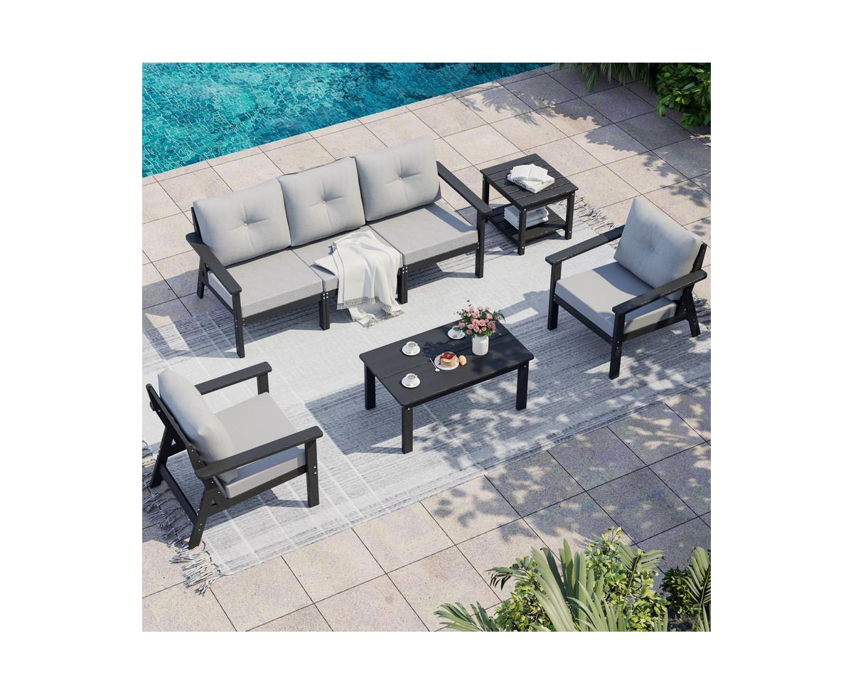 Click here for Pamapic 7-Piece Hdpe Patio Conversation Seating Se... prices