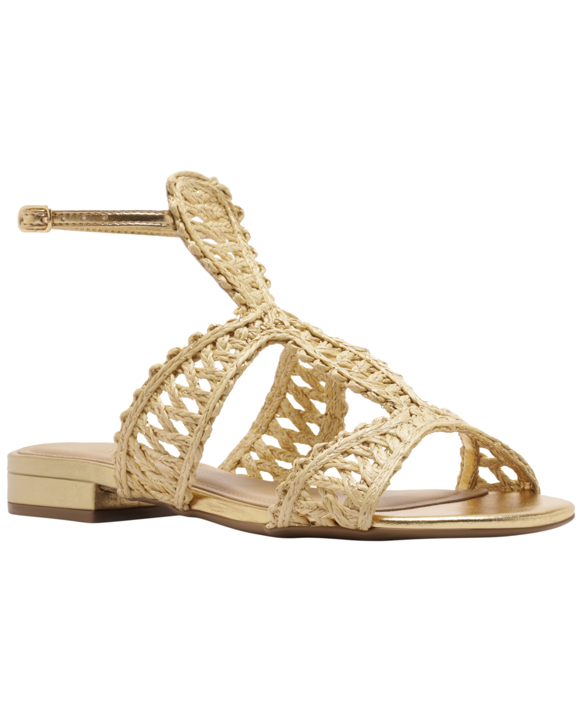 Click here for Arezzo Womens Ciara Round Toe Flat Sandals - Palha... prices