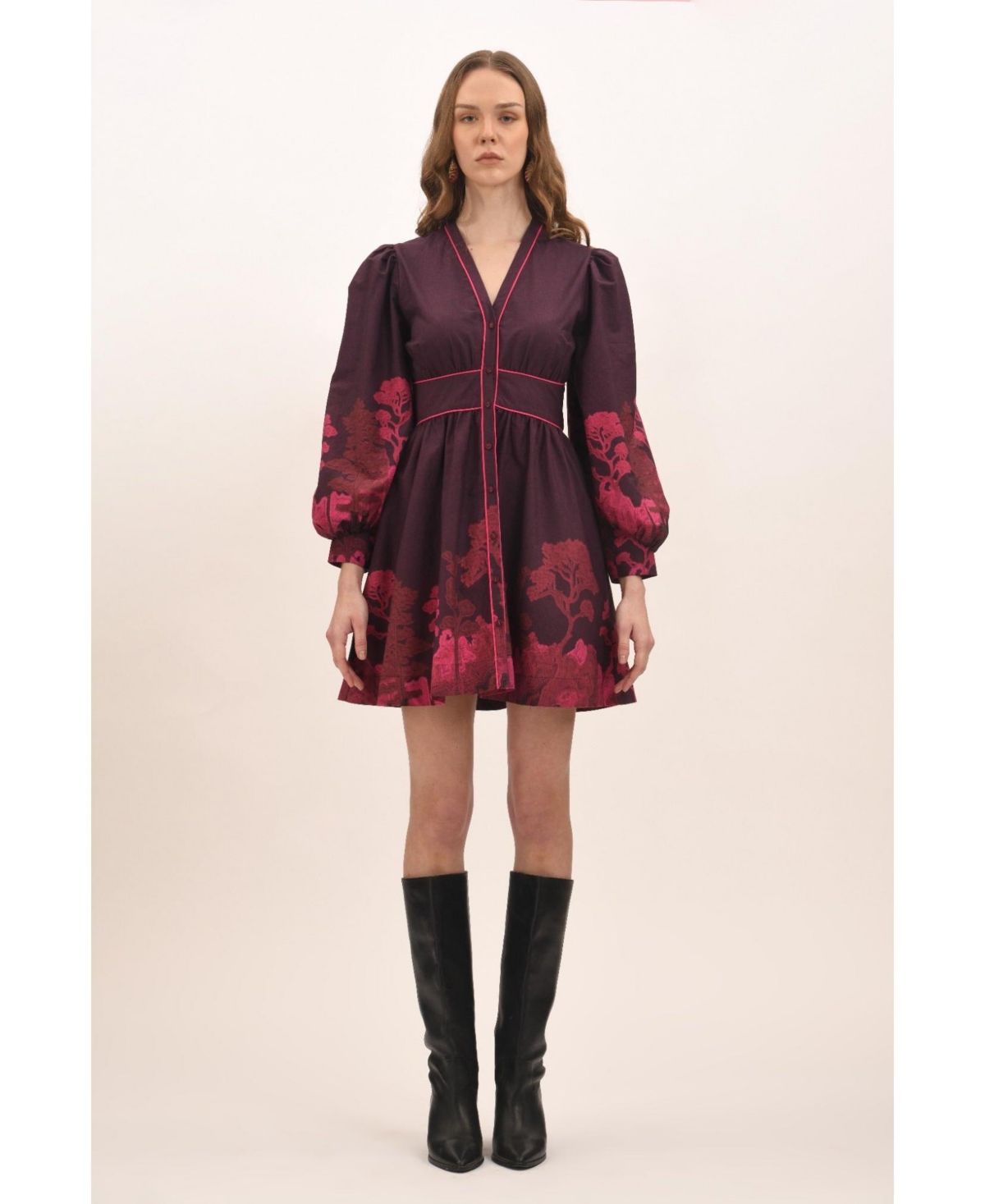 Click here for Celina Moon Womens Dusky Mini Dress - Maroon with... prices