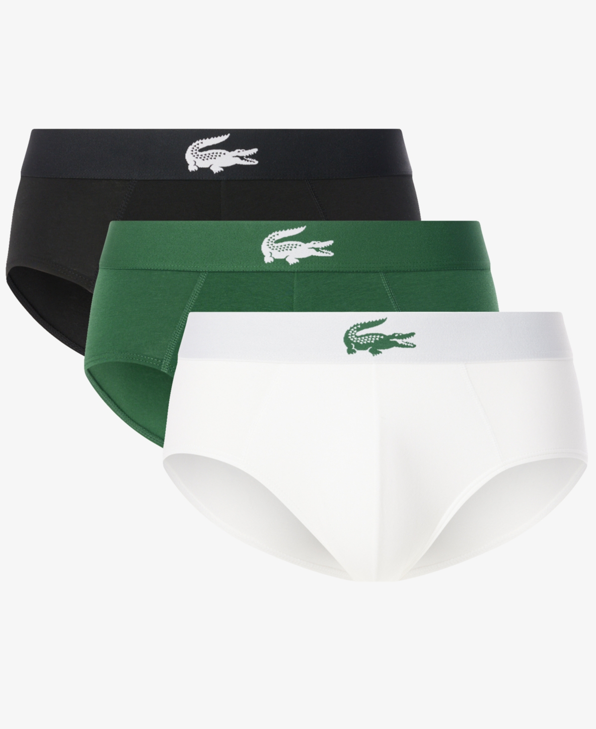 Click here for Lacoste Mens Regular-Fit Briefs  3-Pack - White/Gr... prices