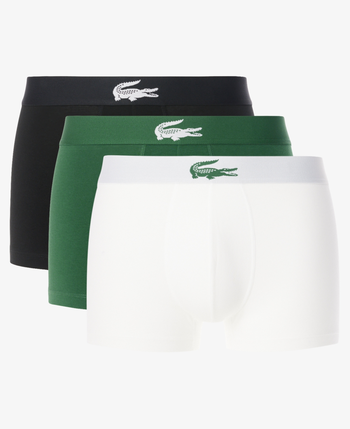 Click here for Lacoste Mens Elastic Waistband Trunks  3-Pack - Wh... prices