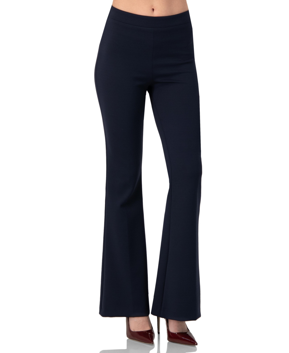Click here for Ivonne Womens Semi-Flared Trousers - Navy blue prices