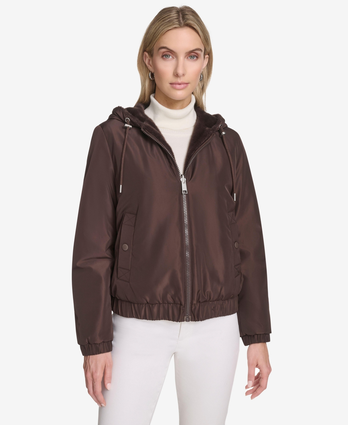 Click here for Andrew Marc Womens Dalby Reversible Hoodie-Style J... prices