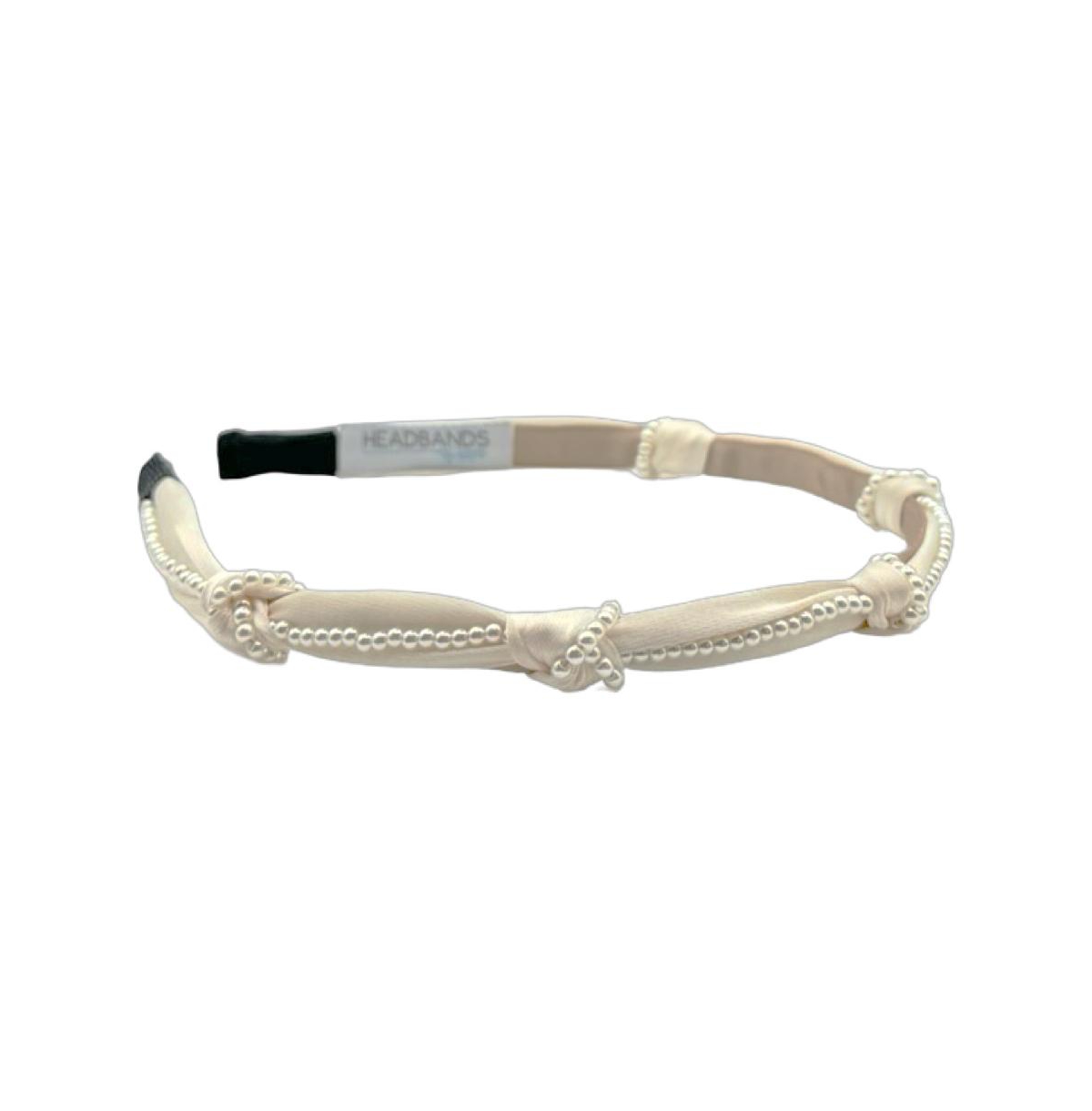 Click here for Womens Knotted Satin Headband - Ivory Pearl prices