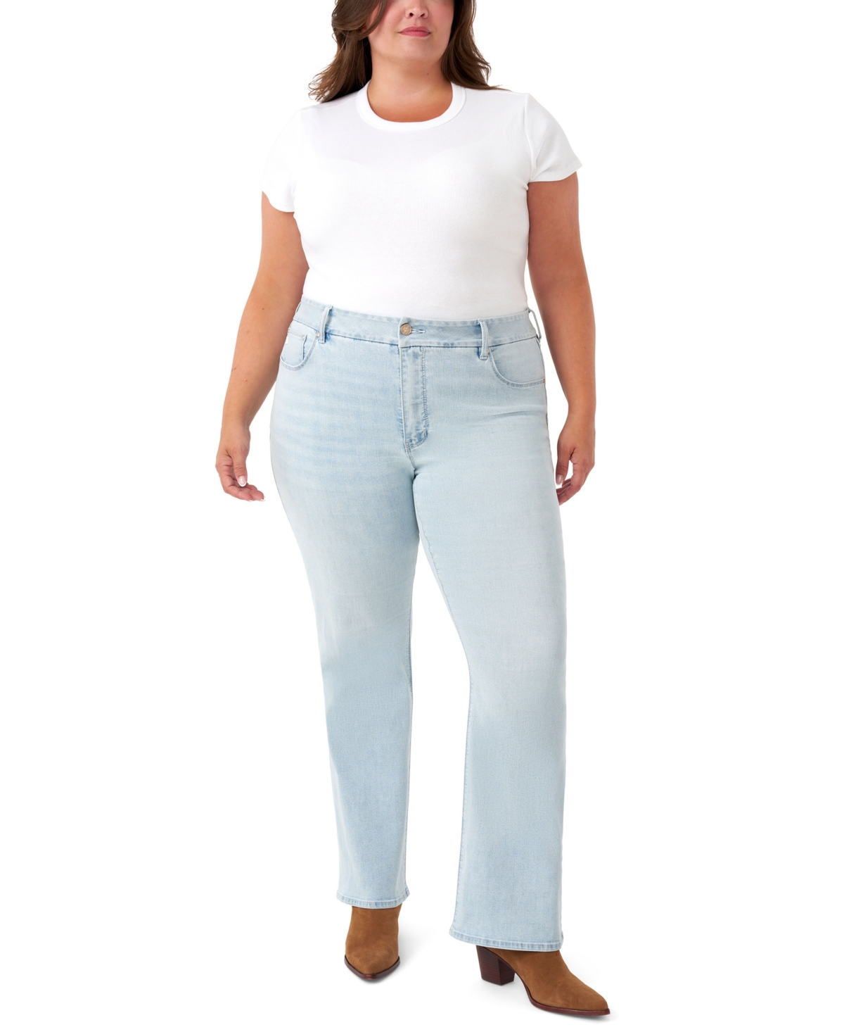 Click here for Seven7 Plus Size Tummyless Bootcut Jeans - Western... prices