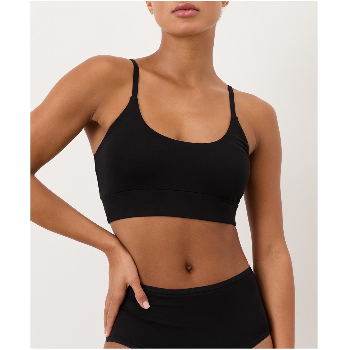 Click here for Pact Womens Everyday Strappy Scoop Bralette - Blac... prices