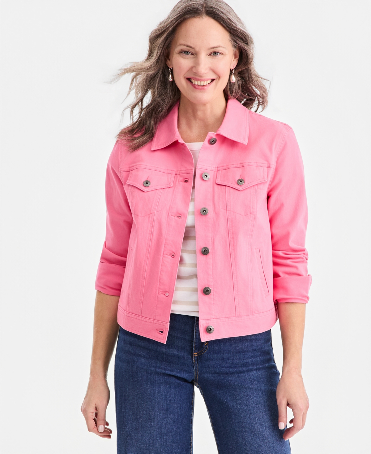 Click here for Style & Co Womens Classic Denim Jacket  Created fo... prices