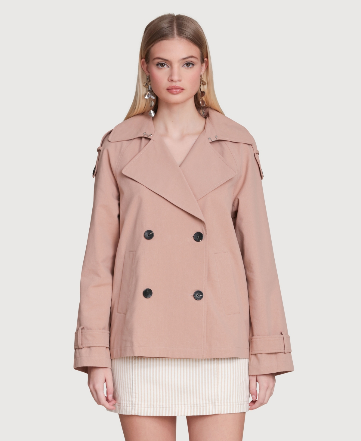 Click here for Avec Les Filles Womens Double Breasted Trench Coat... prices