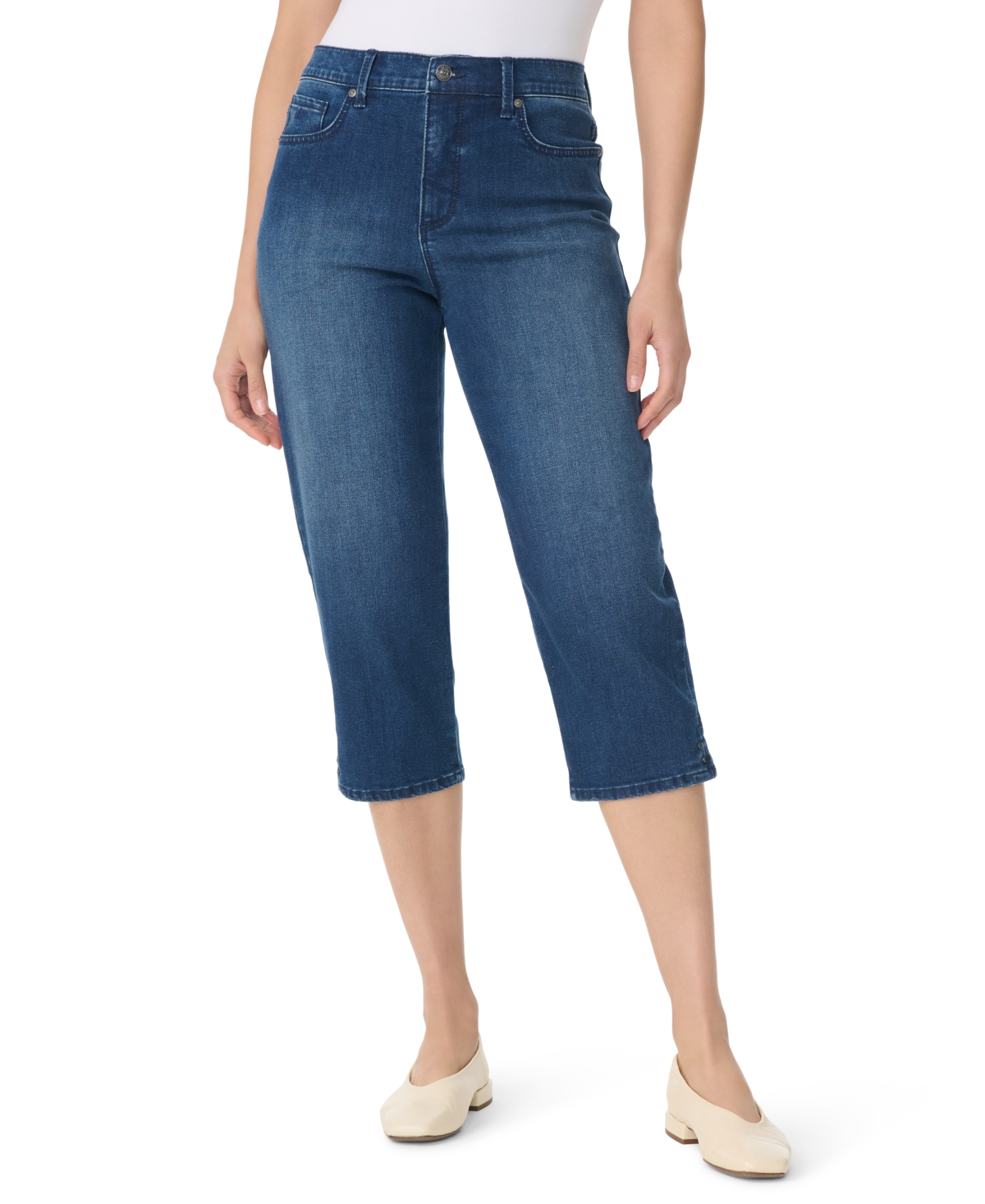 Click here for Gloria Vanderbilt Womens Amanda Printed Slit Capri... prices