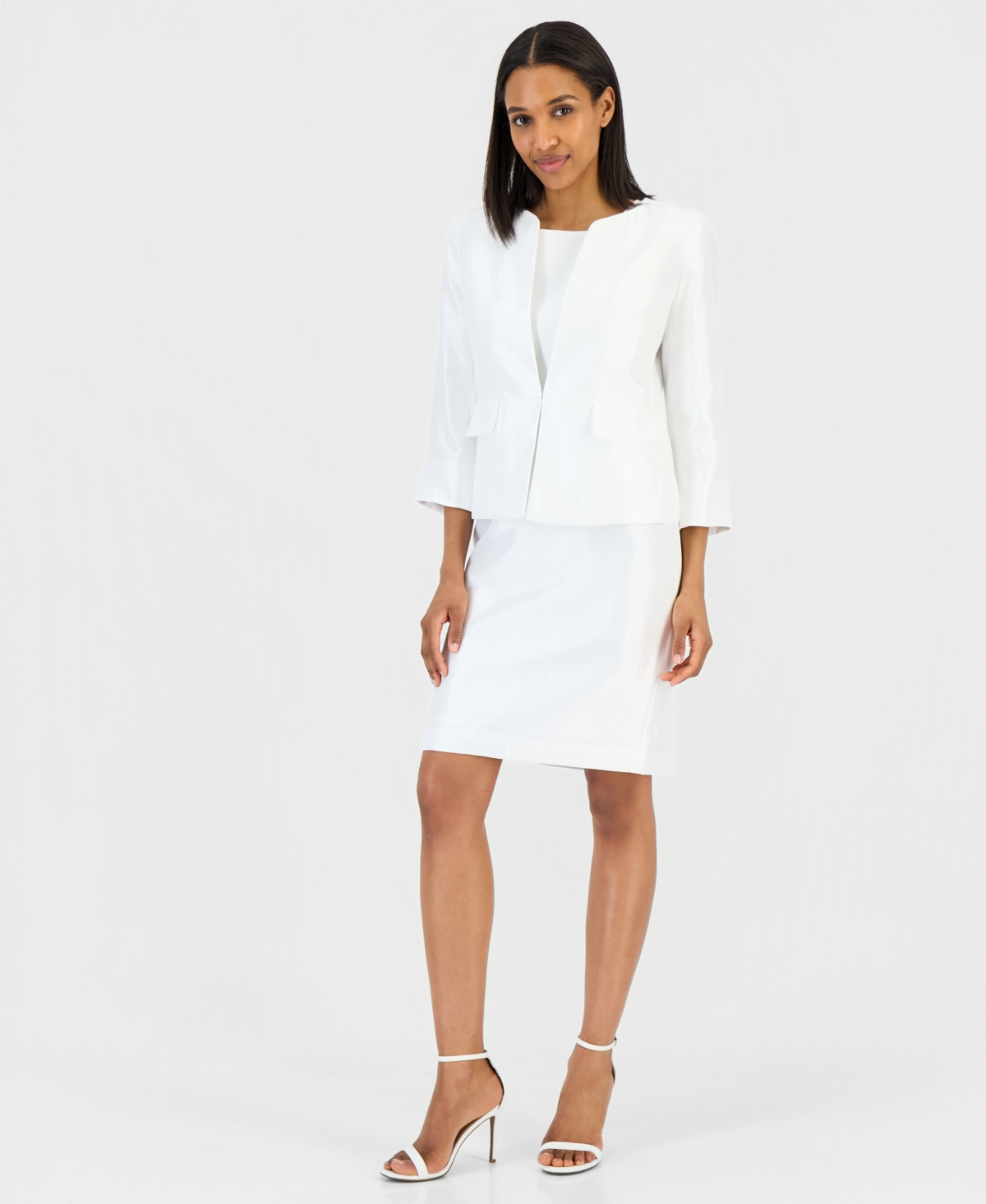 Click here for Le Suit Womens Open-Front Jacket & Sleeveless Shea... prices