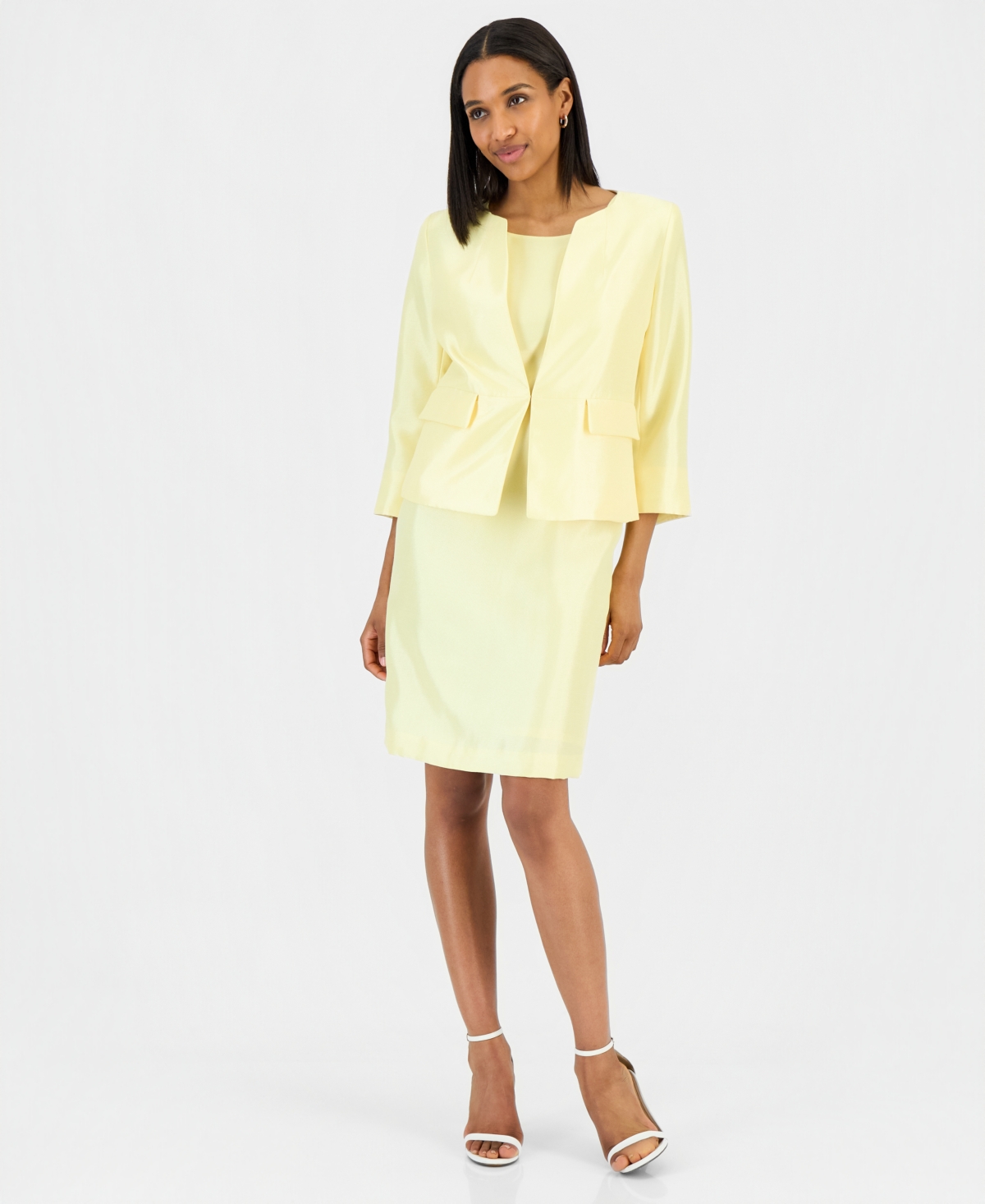 Click here for Le Suit Womens Open-Front Jacket & Sleeveless Shea... prices