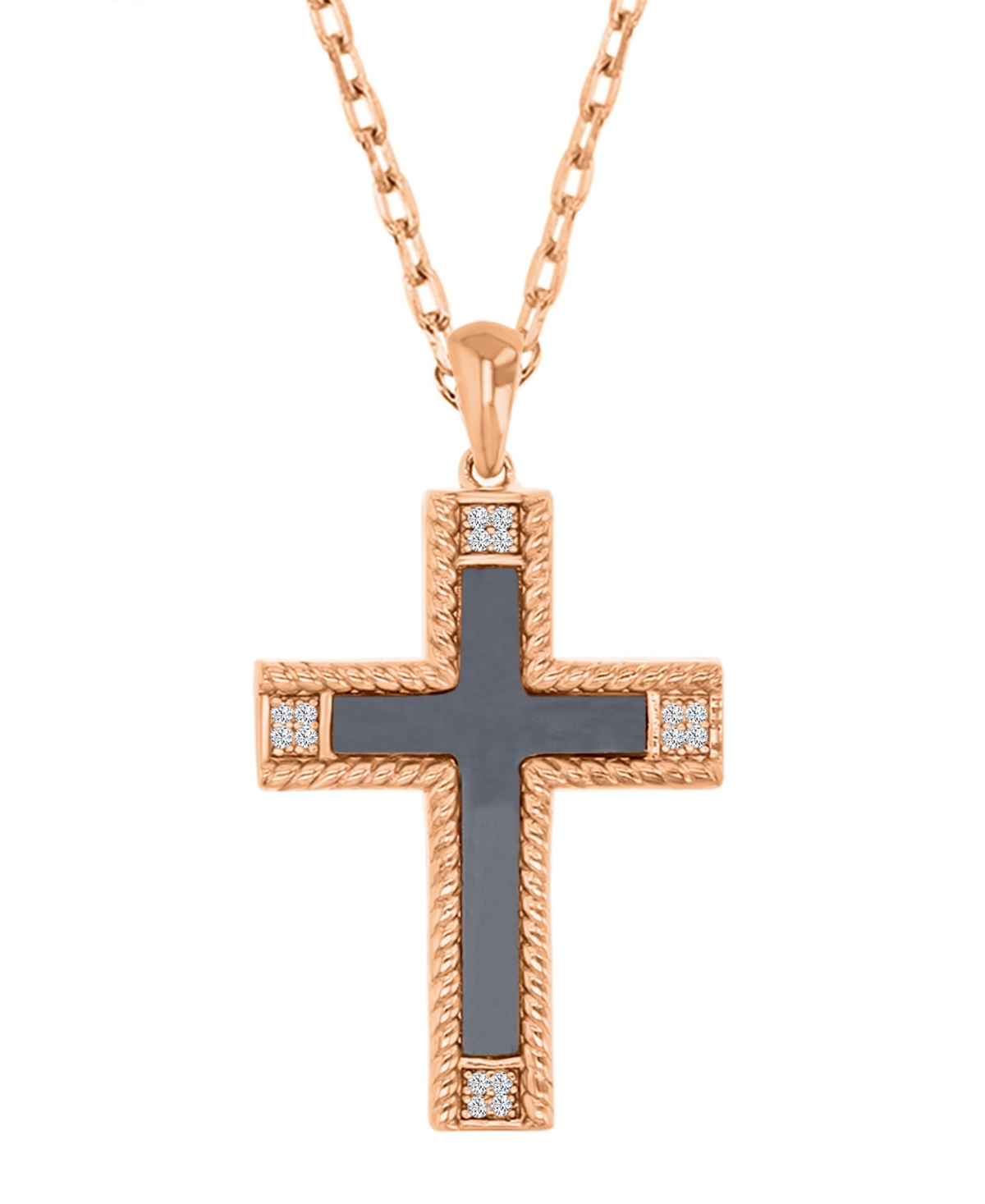 Click here for Macys Onyx and Diamond (0.048 ct. t.w.) Cross Neck... prices