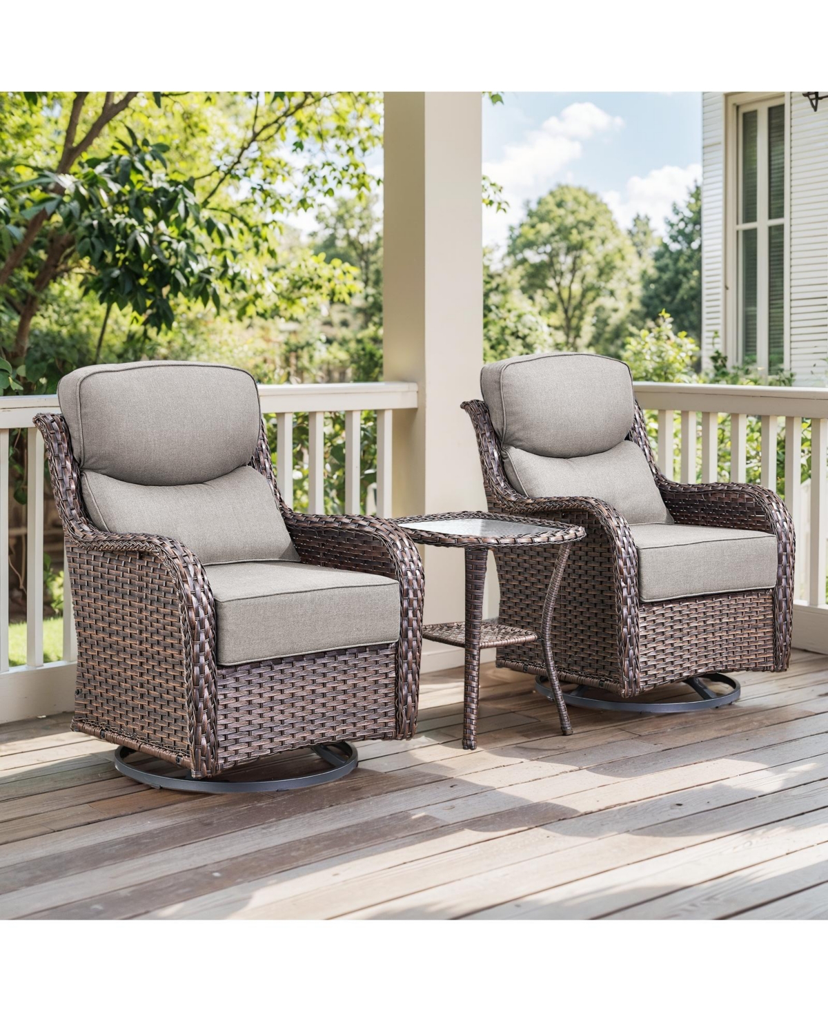 Click here for Gymojoy Crescent Swivel Glider Wicker Patio Conver... prices