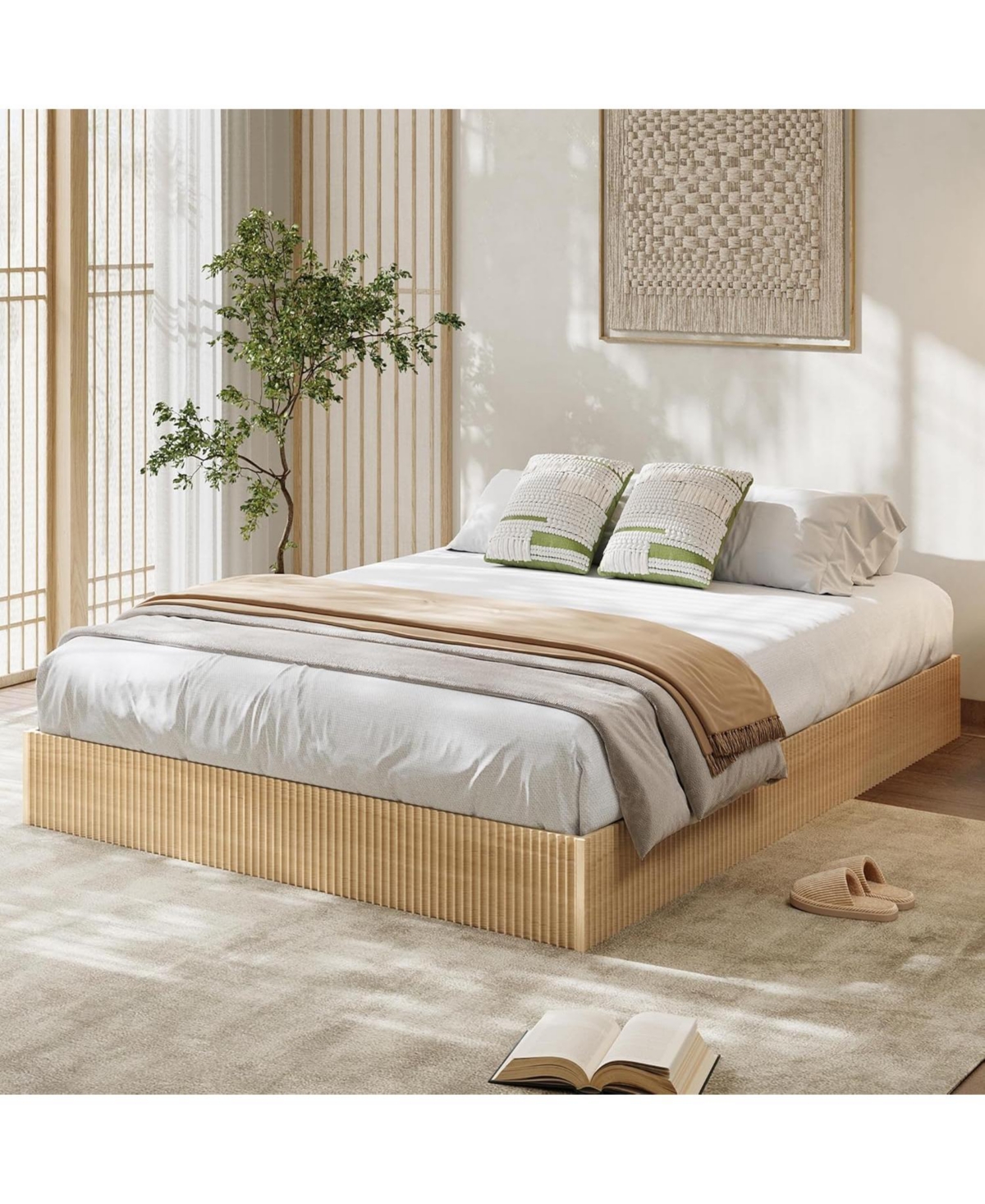 Click here for gaomon Full Bed Frame  Wood Platform Bed with Flut... prices