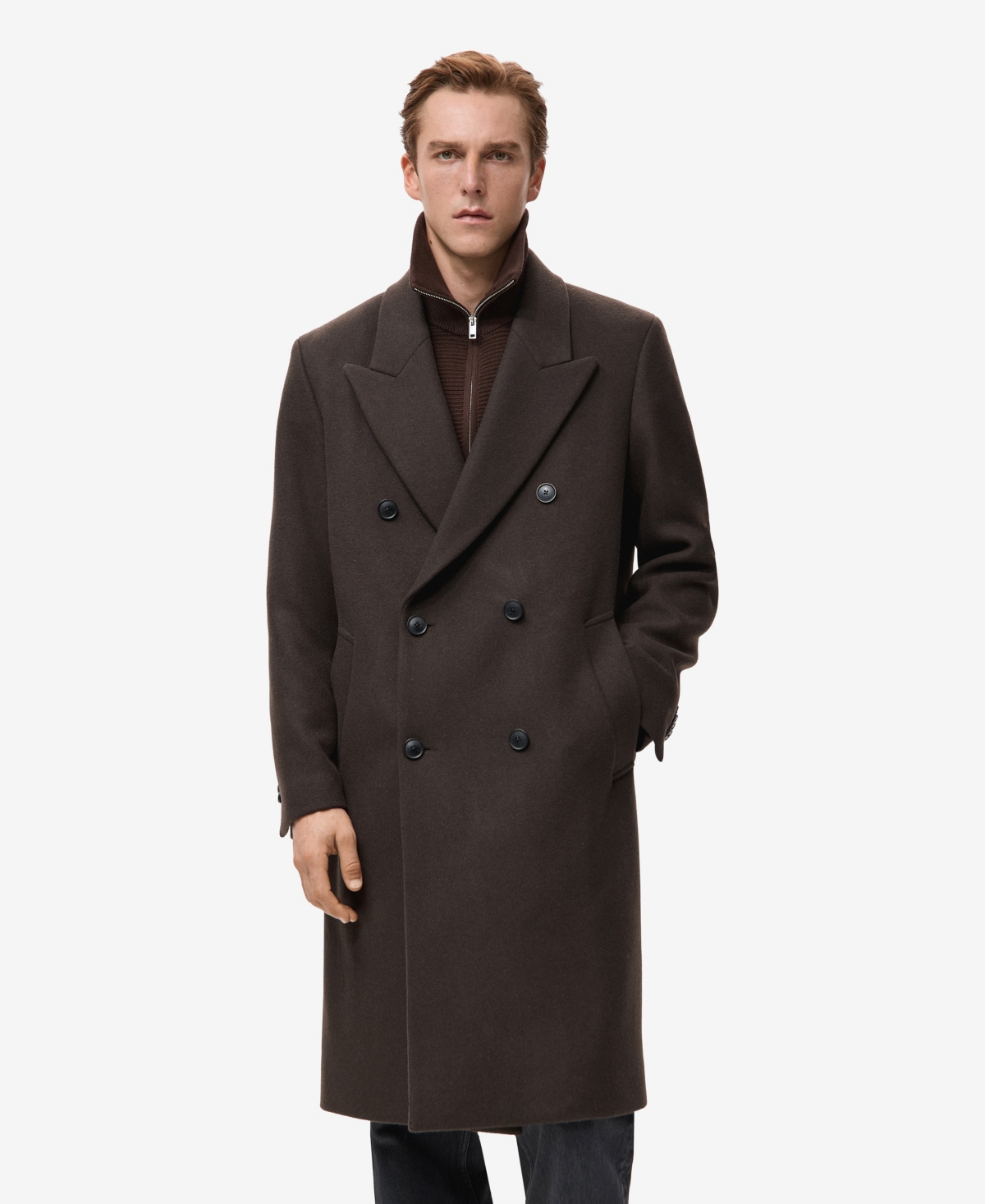 Click here for Mango Mens Relaxed-Fit Double-Breasted Wool Coat -... prices