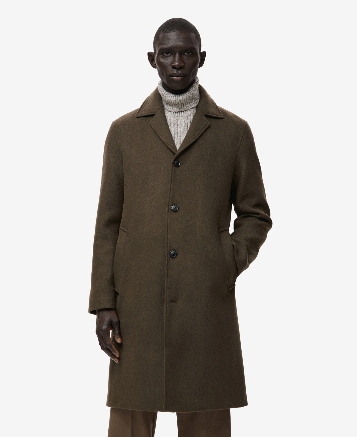 Click here for Mango Mens Classic Wool Blend Coat - Brown prices