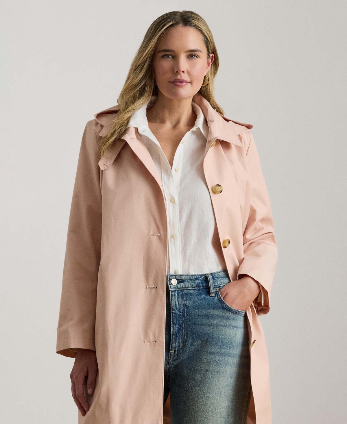 Click here for Lauren Ralph Lauren Womens Hooded Raincoat - Pink... prices