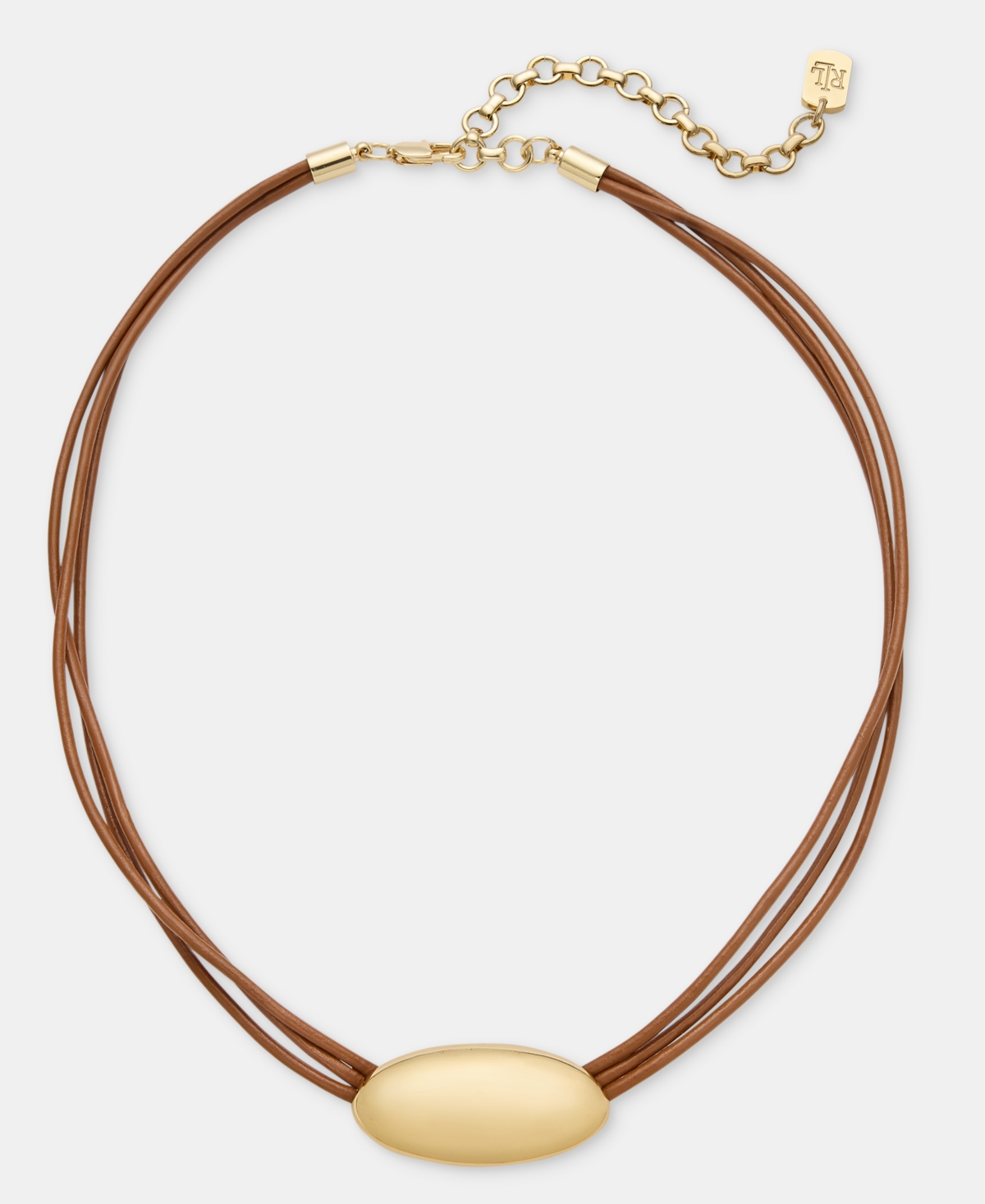 Click here for Lauren Ralph Lauren Gold-Tone Leather Pendant Neck... prices