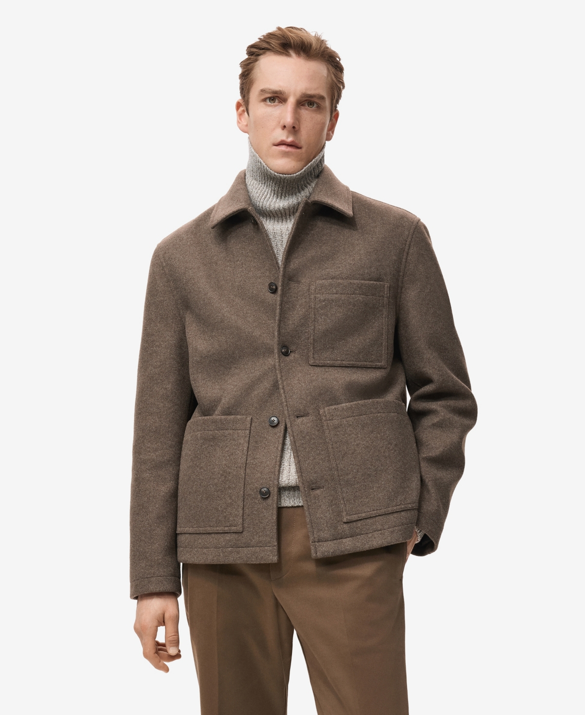 Click here for Mango Mens Pockets Regular-Fit Jacket - Medium Bro... prices