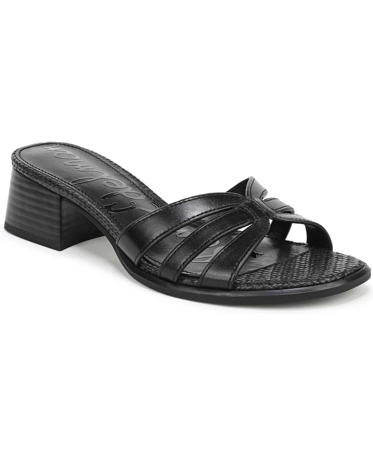 Click here for Sam Edelman Womens Farrin Slide Sandals - Black Le... prices