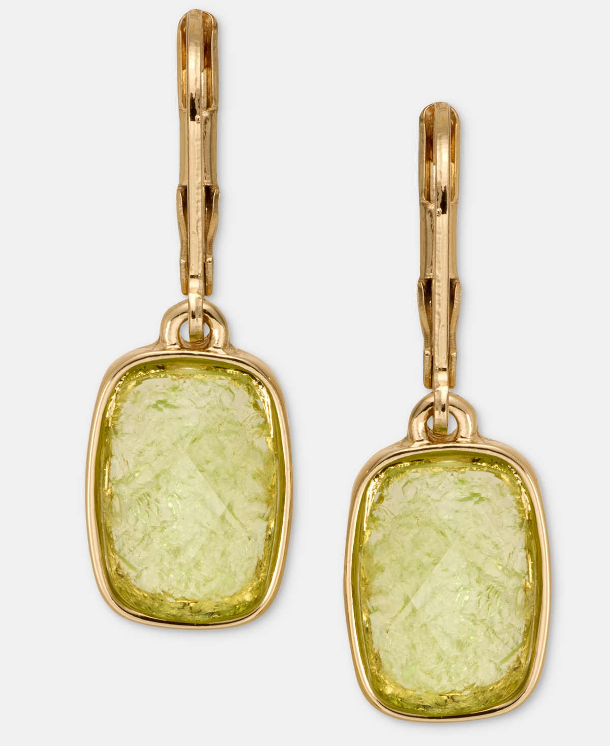 Click here for Anne Klein Cushion-Cut Stone Drop Earrings - Green prices