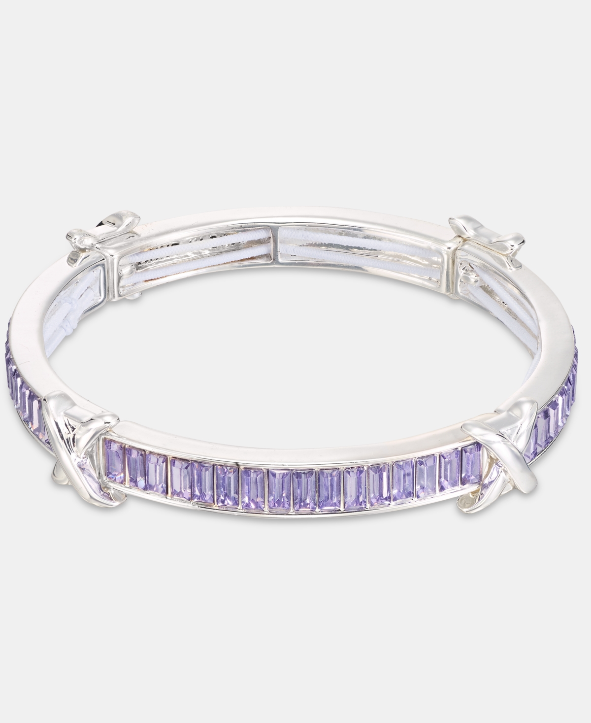 Click here for Anne Klein Baguette Stone Stretch Bracelet - Purpl... prices