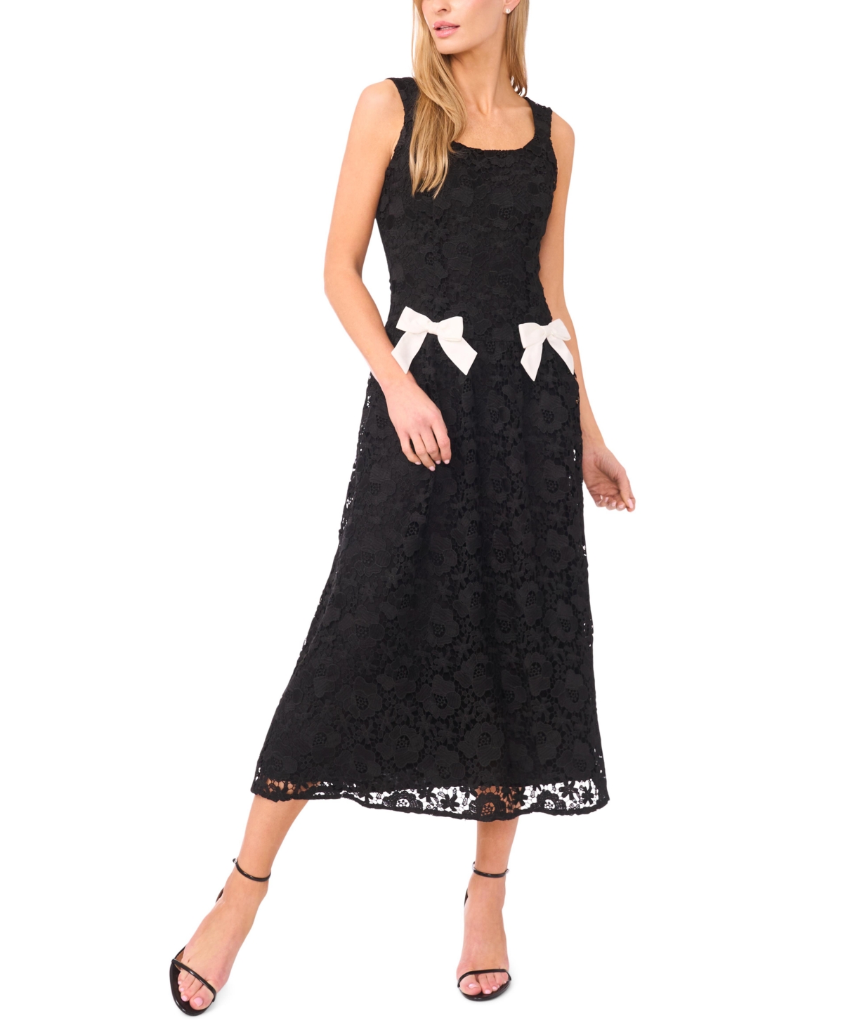 Click here for CeCe Womens Wide Strap Princess Scoop Neck Midi Dr... prices