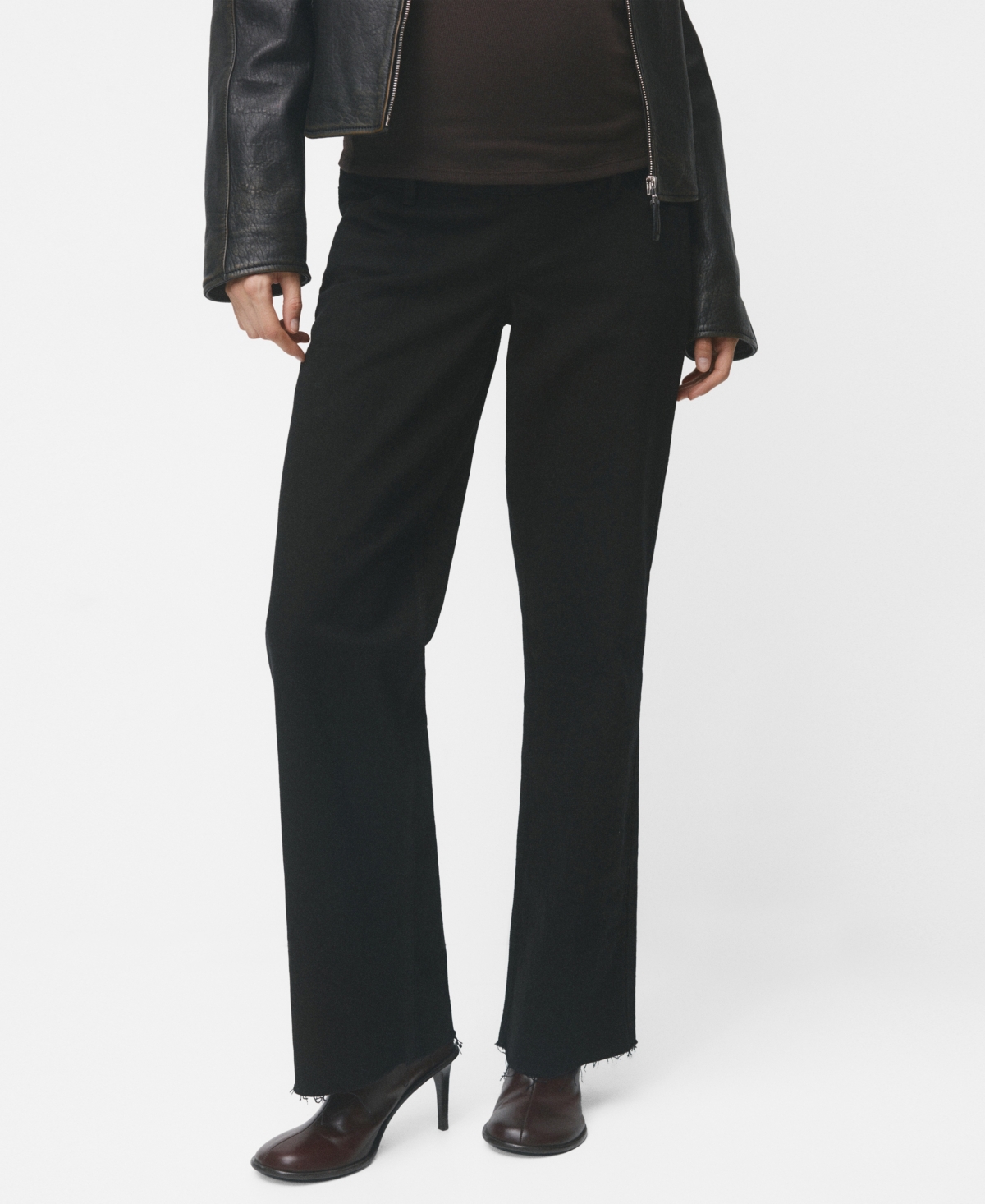 Click here for Mango Womens Wide-Leg Maternity Jeans - Black deni... prices