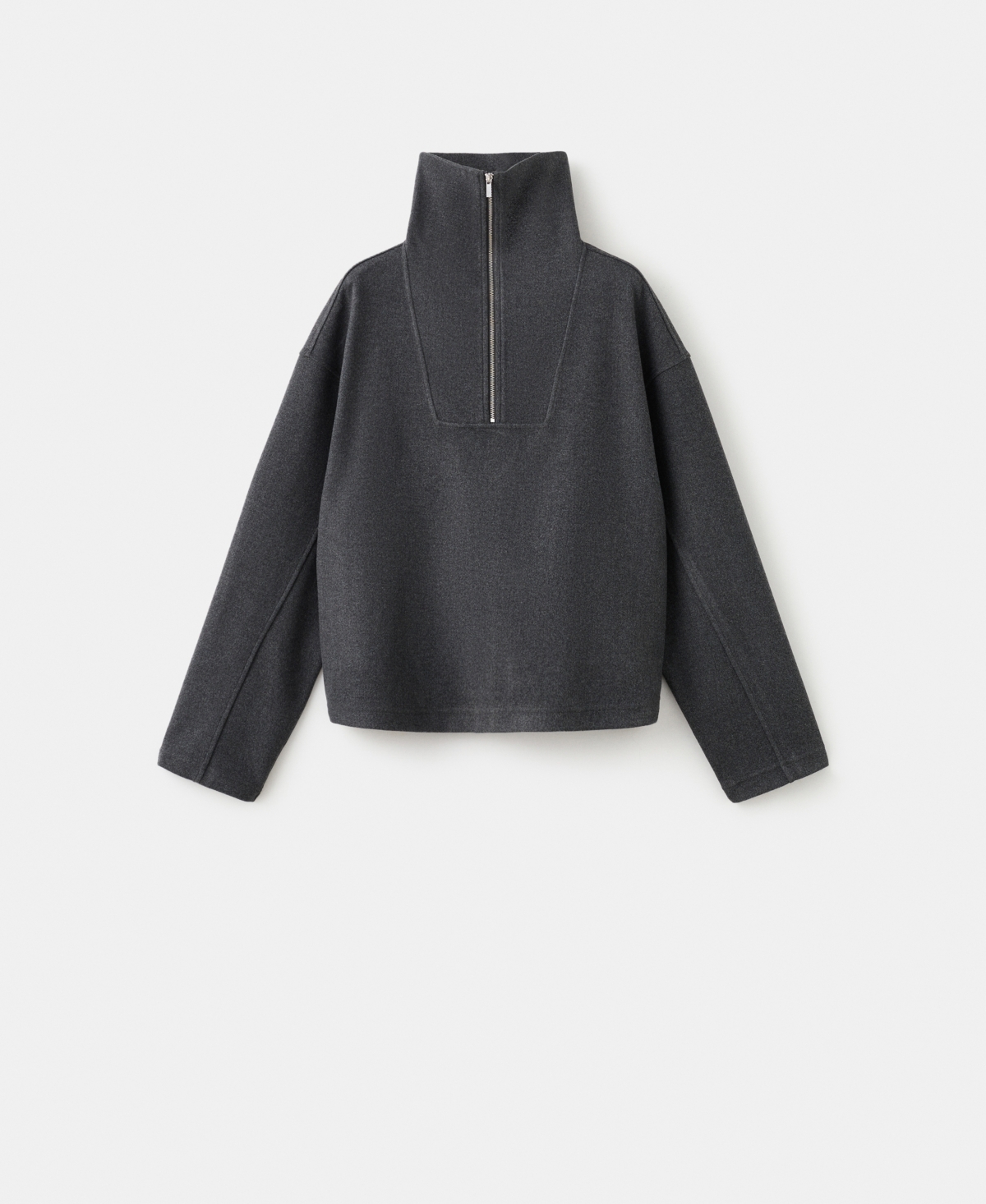 Click here for Mango Womens Turtleneck Zip Sweater - Dark Heather... prices