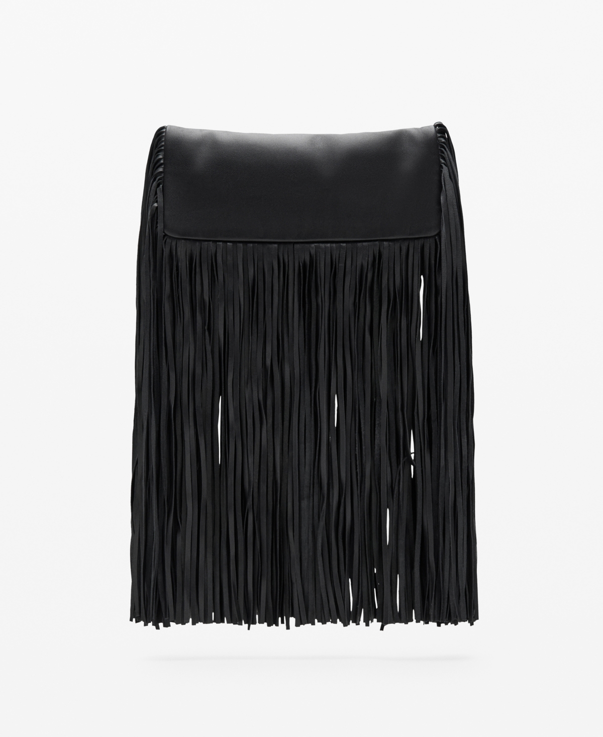 Click here for Mango Womens Fringes Leather Handbag - Black prices