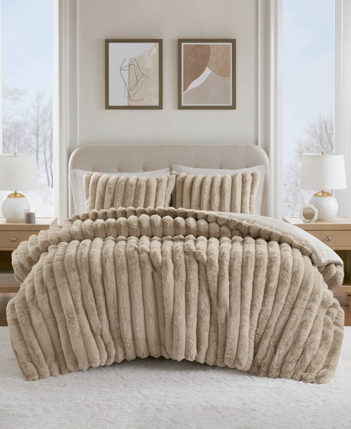 Click here for Madison Park Jasmine Faux Fur Reverse to Velvet 3-... prices